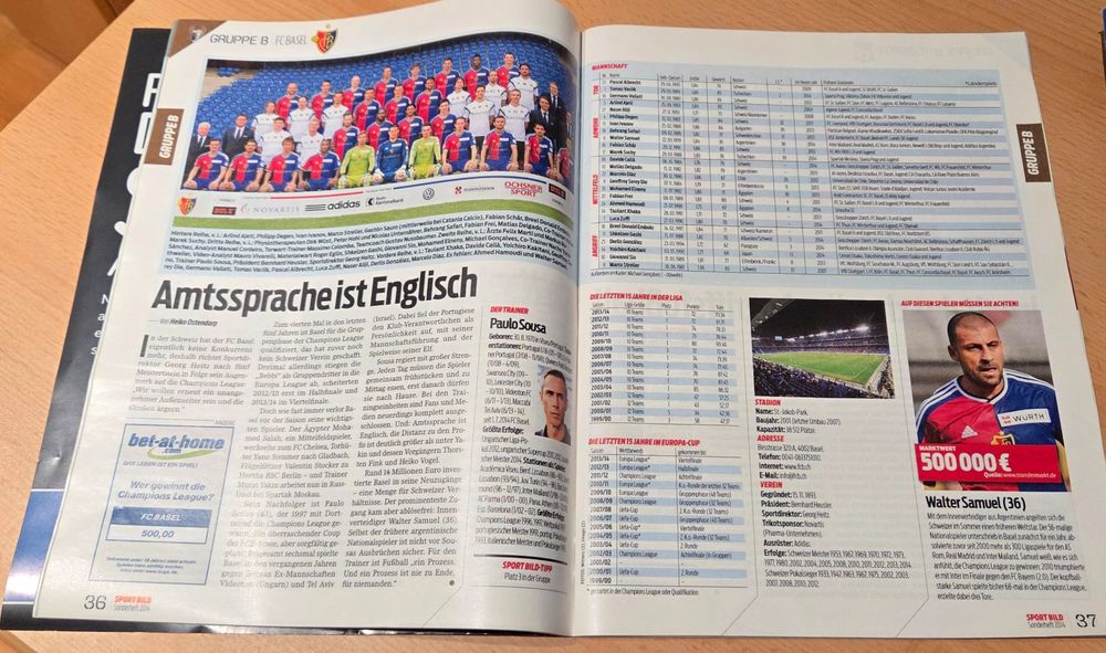 Magazine mit FC Basel. FCB Champions League 2002/2003-16/17 (Neu ...