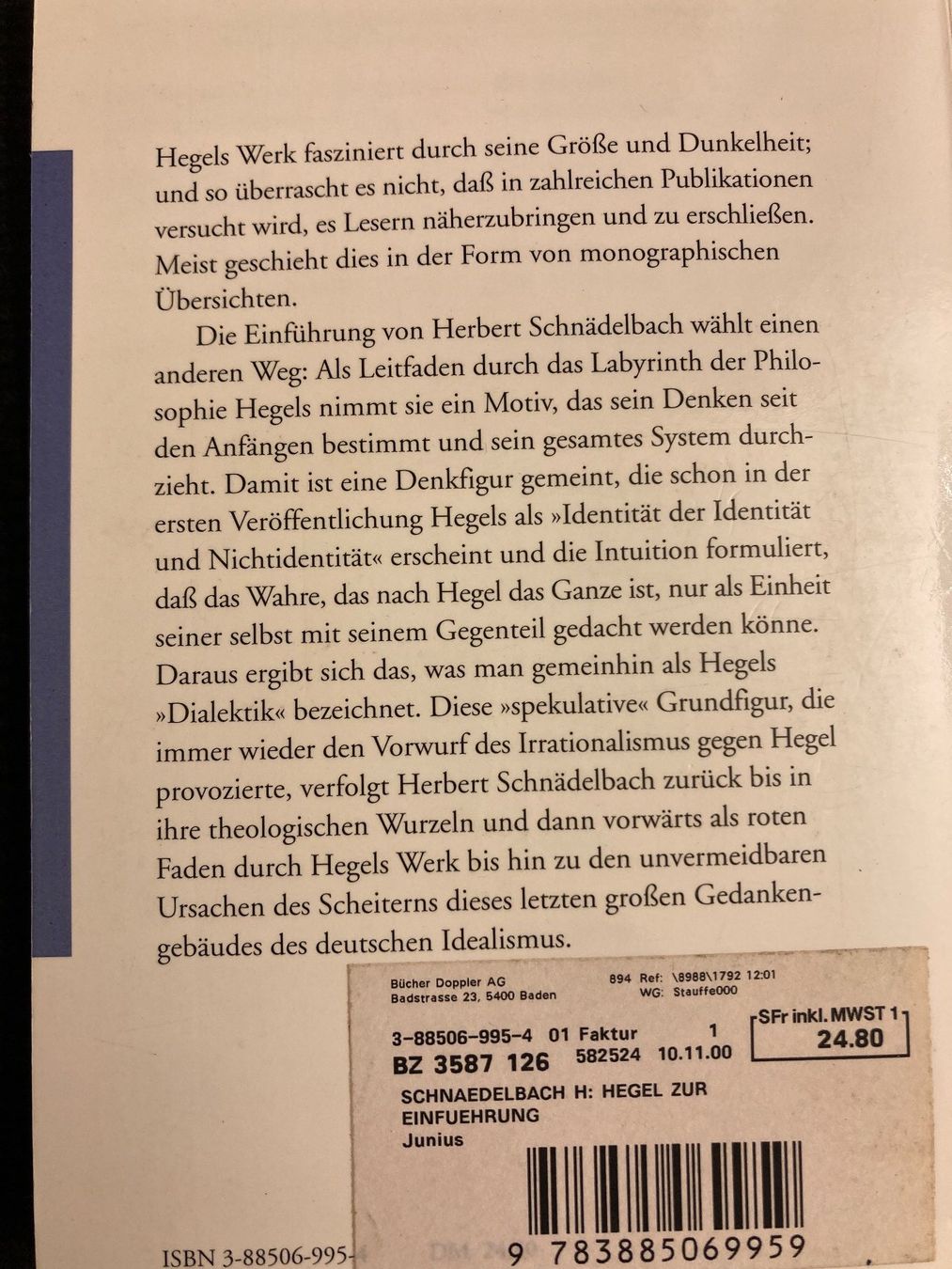 Hegel, zur Einführung (Gebraucht) in Baden für CHF 6 – mit Lieferung ...