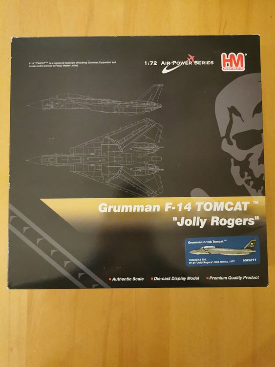 Hobby Master F-14 Tomcat "Jolly Rogers" USS Nimitz1977 1:72, (Neu ...