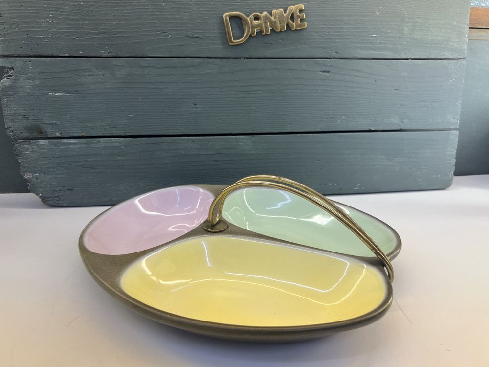 Mid Century Design Schale von Damals mit Messinggriff | Kaufen auf Ricardo