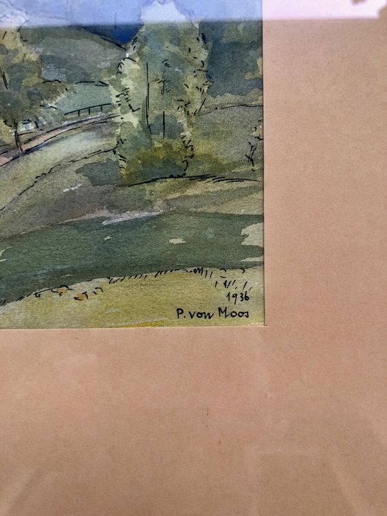 Paul von Moos Gemälde vom Schloss Elgg 1936 | Kaufen auf Ricardo