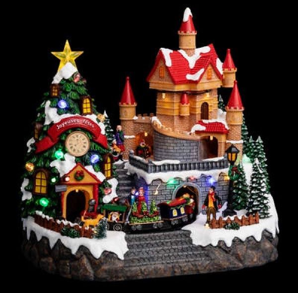 AKTION Weihnachtsdorf mit fahrendem Zug mit Musik und LED | Kaufen auf Ricardo