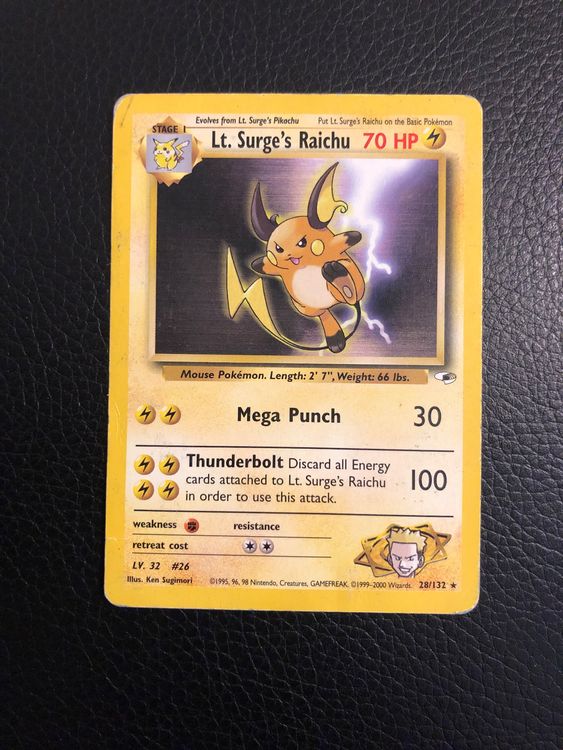 2000 Gym Heroes - Lt. Surge’s Raichu rare 28/132 Ab 1 (Gebraucht) in ...