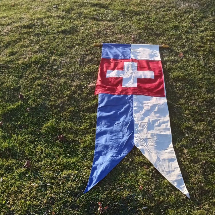 Flagge Blau Rot Weies Kreuz