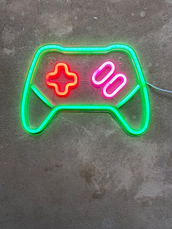 Gamer Wand Deko Konsole Remote Gaming Neon Beleuchtung Schwe | Kaufen ...