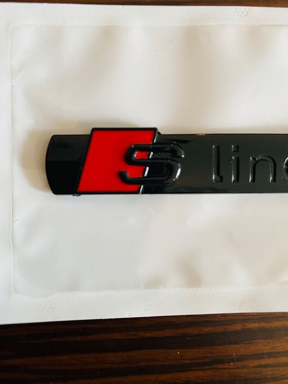 Audi S Line Emblem, Schriftzug, Logo NEU in Rot/Schwarz (Neu und ...