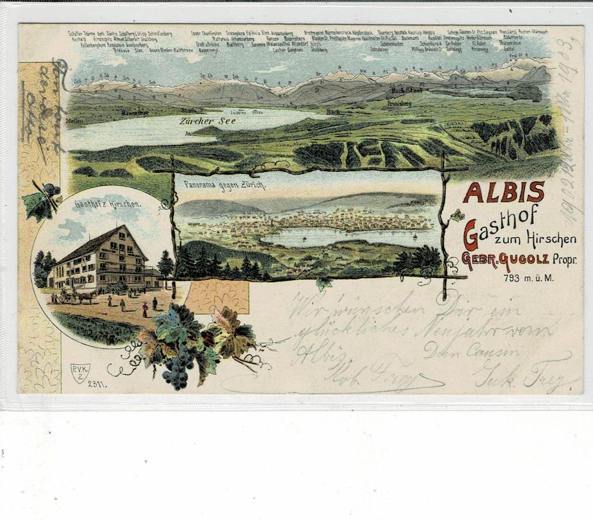 Gasthof zu Hirschen LANGNAU am Albis? ZH Litho gel. 1903! (Gebraucht) in Hergiswil NW für CHF 18 ...