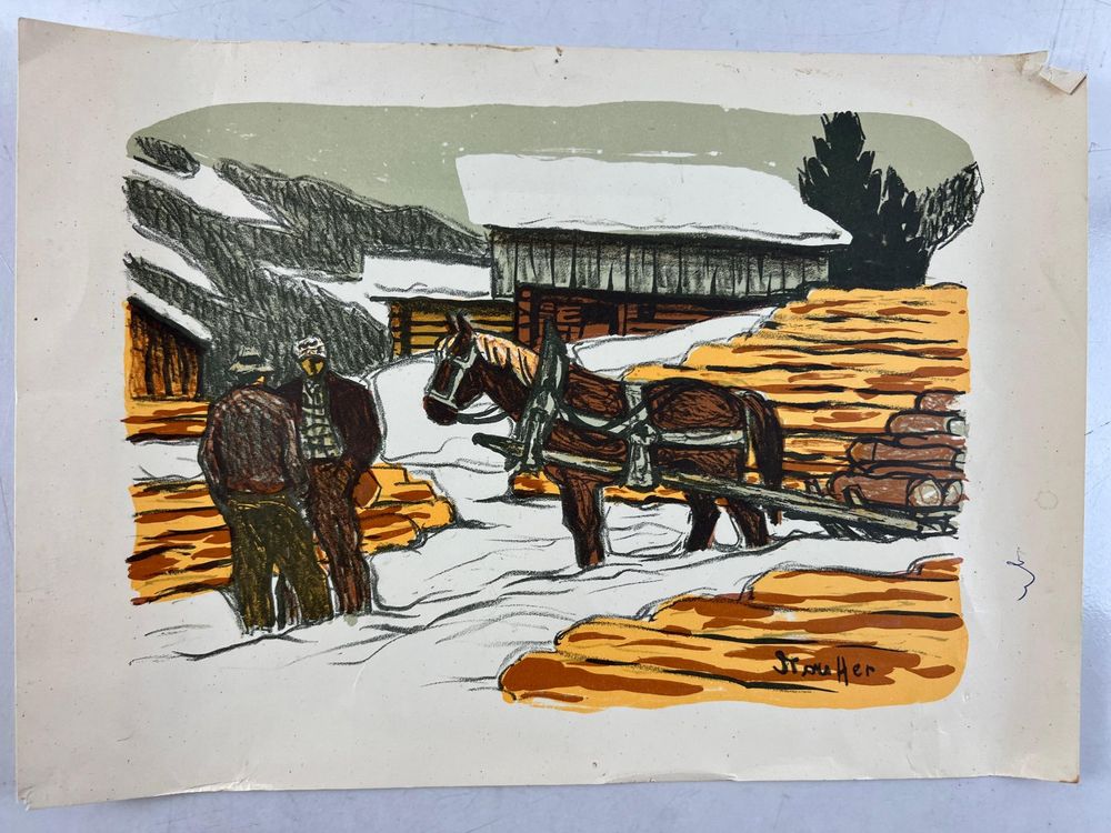 Fred Stauffer (1892 - 1980 ) Lithographie stein signiert (Gebraucht) in Neuhausen am Rheinfall ...
