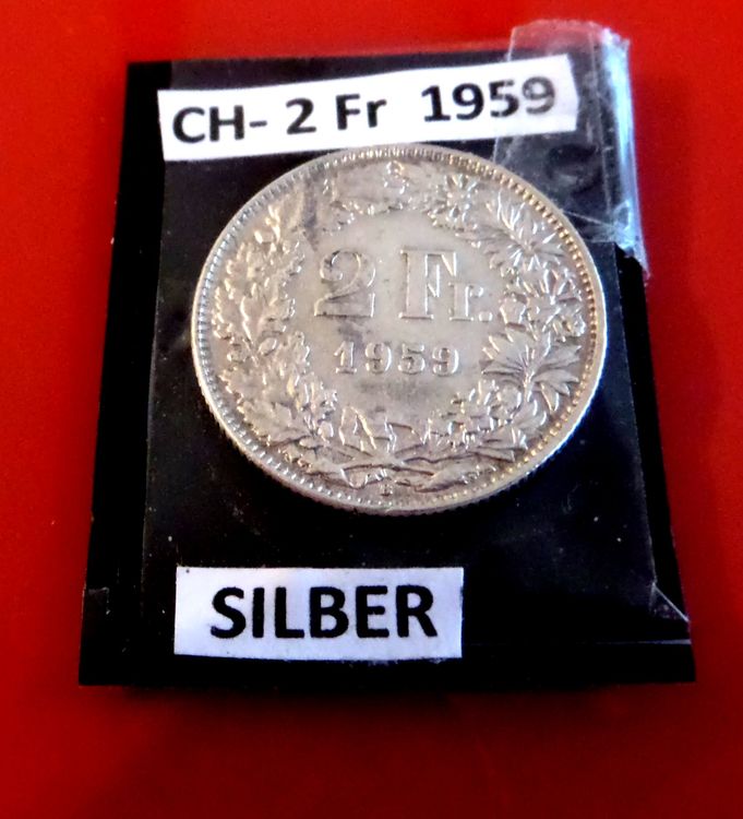 Alter SCHWEIZER 2 Fr / 1959 SILBER Münze - vorz- (Gebraucht) in Glis für CHF 4 – mit Lieferung ...