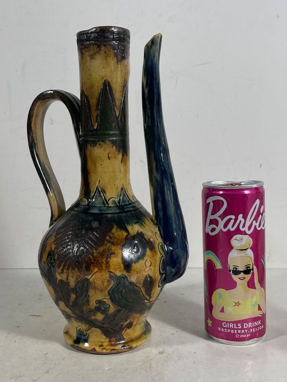 Antike Henkelkrug aus Keramik mit Craquelé Glasur um 1870 (Gebraucht) in Root für CHF 49 – mit ...
