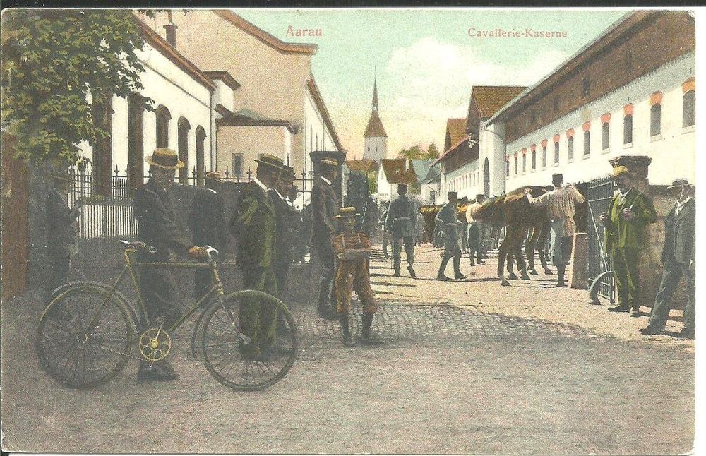 AK AARAU CAVALLERIE KASERNE PERSONEN PFERDE 1908 (Gebraucht) in Aarau für CHF 2 – mit Lieferung ...