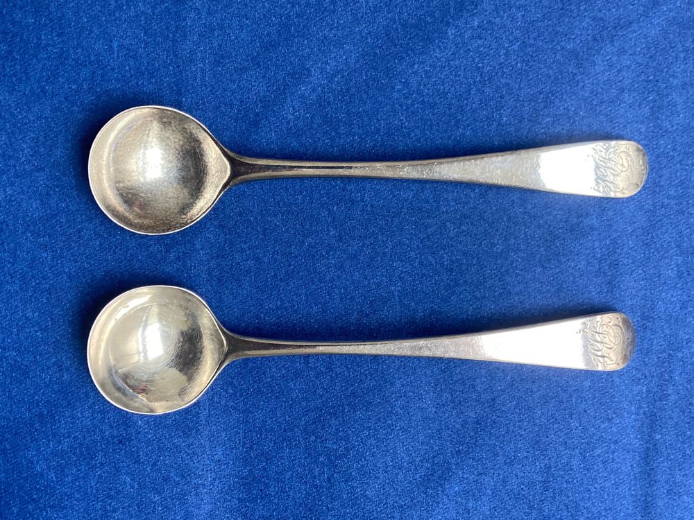 Pair of old British sterling silver salt spoons - Sheffield | Kaufen ...