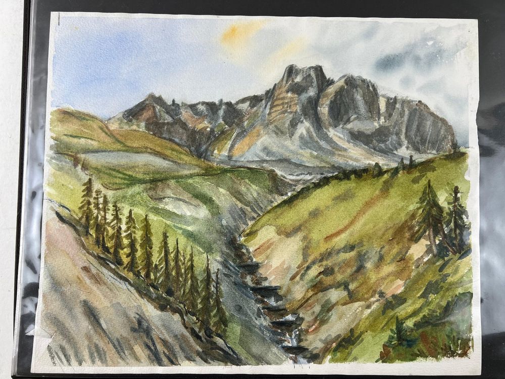 Berglandschaft Aquarell | Kaufen auf Ricardo