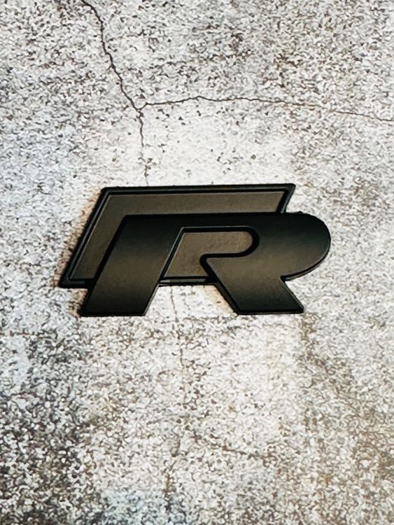 VW R Racing Schriftzug, Emblem, Logo 3D Metall Schwarzmatt (Neu und ...