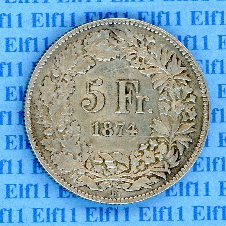 CHF___5.00 1874B mit Punkt vz 5 Franken (Gebraucht) in Widnau für CHF 170 – mit Lieferung auf ...