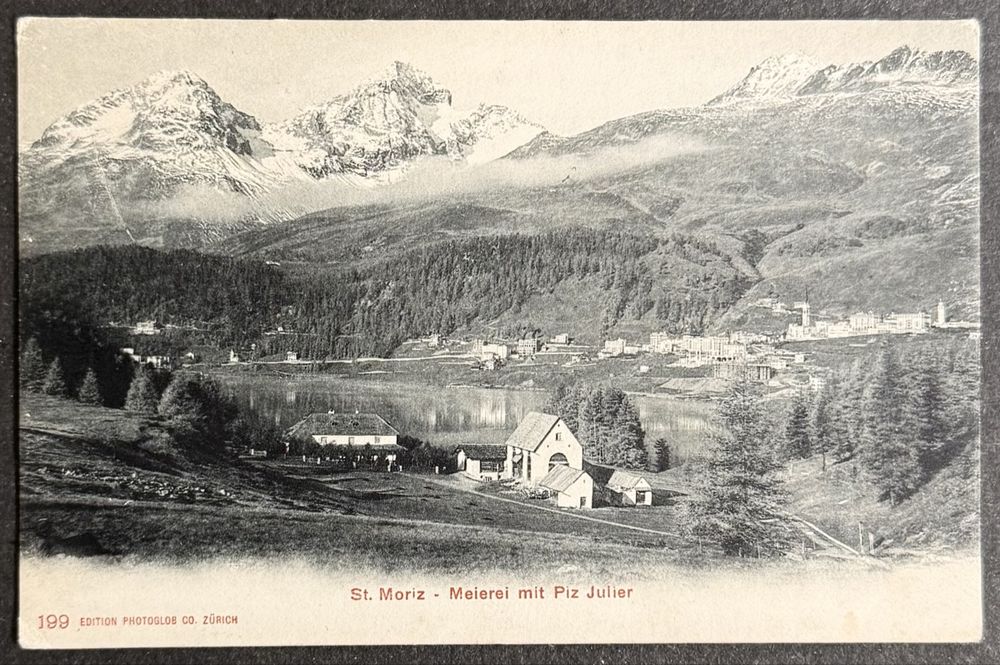 AK: St. Moritz - Meierei mit Piz Julier, um 1920 (Gebraucht) in Bern ...