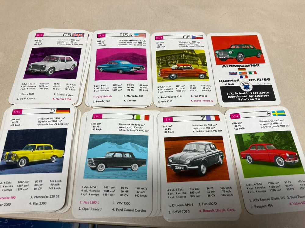 Auto Quartett aus den 60 er Jahren | Kaufen auf Ricardo