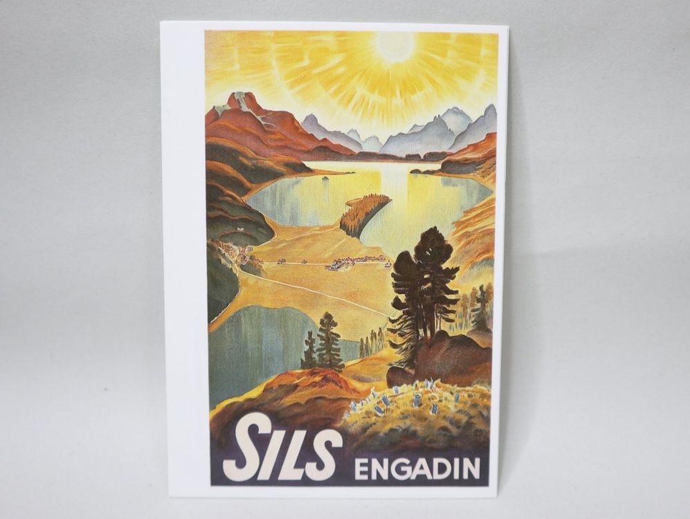 AK Sils Engadin 1933 Plakat Carl Moos Ansichtskarte (Neu (gemäss ...