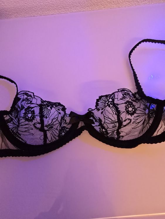 Agent Provocateur Black Floral Lace Bra 75B (Neu (gemäss Beschreibung ...