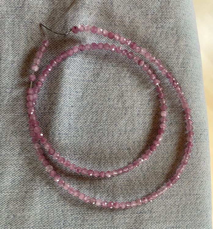 Turmalin rosa Strang für sehr feine Halskette 3mm 44cm | Kaufen auf Ricardo