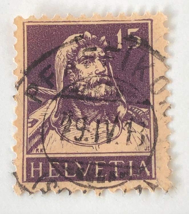 Nr.128 mit Vollstempel Tellbrustbild (Gebraucht) in Aarau für CHF 0.2 – mit Lieferung auf ...