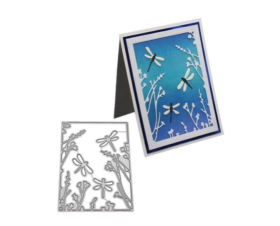 Neue Stanzschablone Libellen und Blumen im Rahmen | Kaufen auf Ricardo