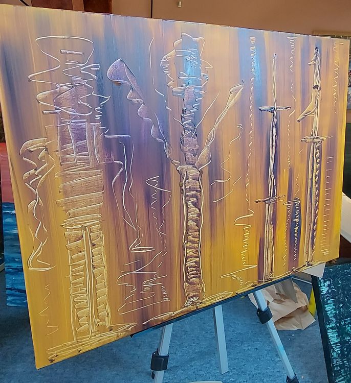 Gemälde Abstrakte Figuren von mir selbstgemalt 60×80 | Kaufen auf Ricardo