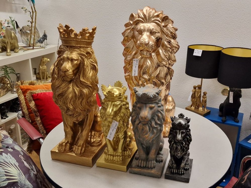 Deko Löwe Deluxe Set (5 Löwen) für Indoor & Outdoor | Kaufen auf Ricardo