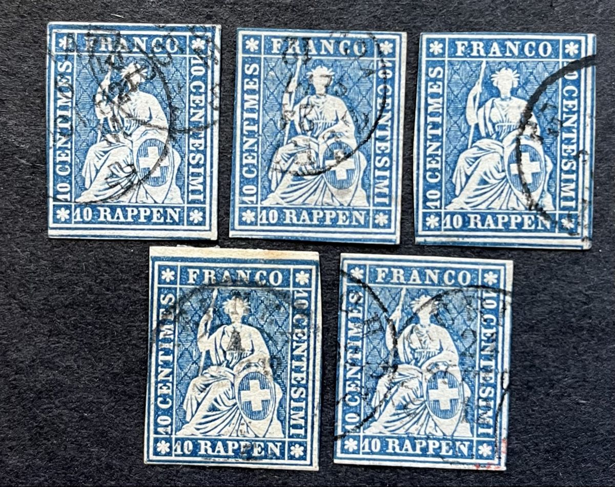 5x Strubel 23G Oblitérés Cat. 150.- CHF (D'occasion) à Sottens pour CHF ...