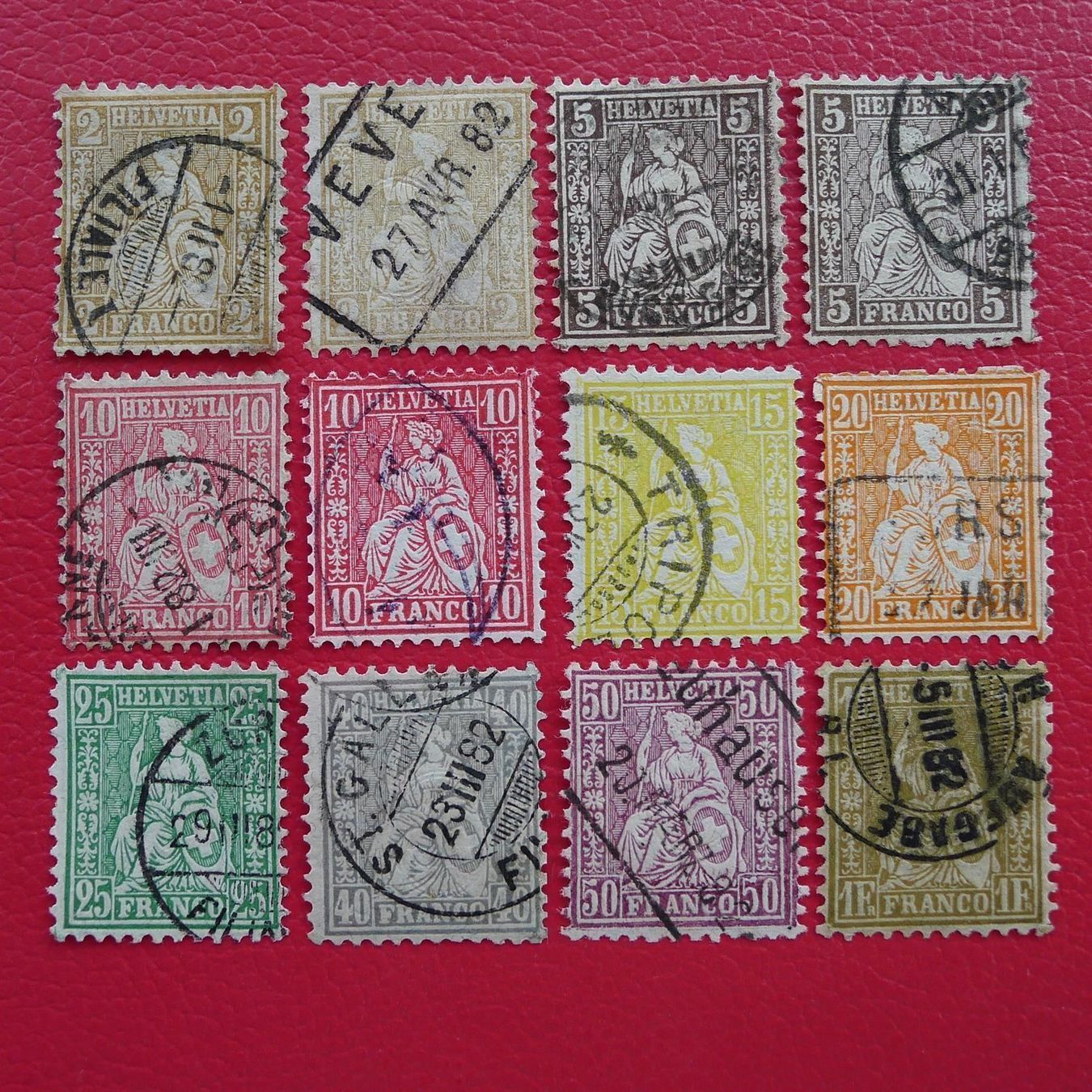 1882, Nr.44-52, Faserpapier-Serie mit 2 Attesten, Kat 8800.- (Gebraucht ...