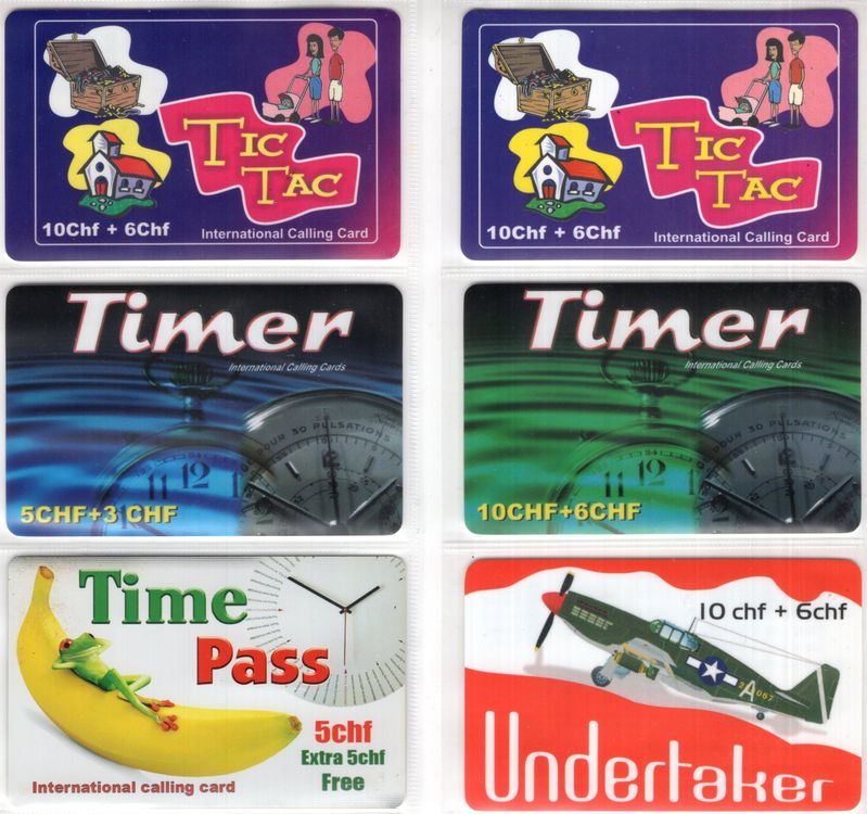 ZIC TAC / Timer / Time Pass / Undertaker - 6 Prepaidkarten (Gebraucht ...