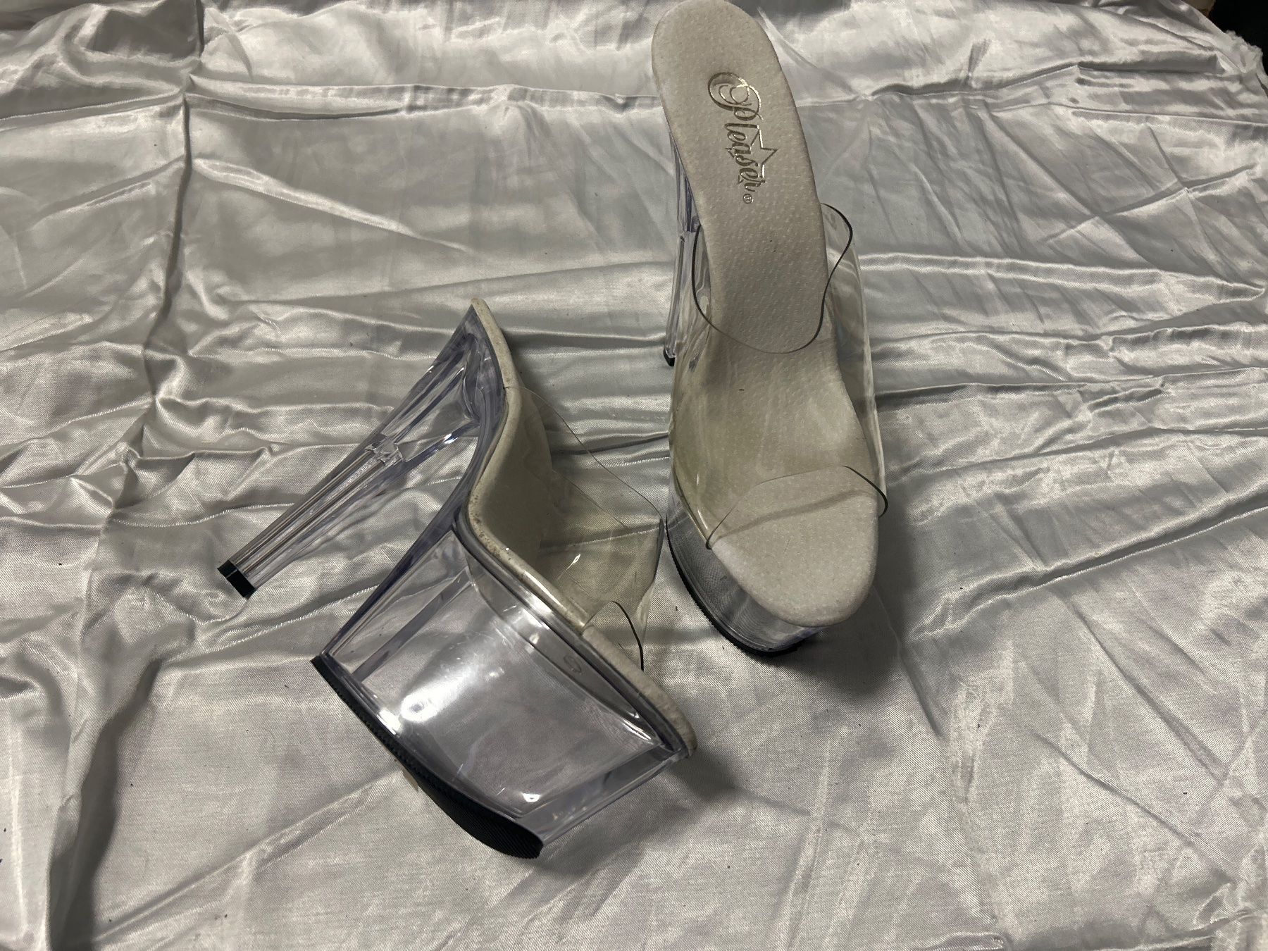 Pleaser Sky 301 Clear High Heels Plateau Pole DanceGr 40 Neu (Neu und ...