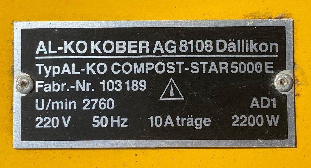AL-KO Shredder Compost-Star 5000E (Gebraucht) in Seuzach für CHF 102 ...