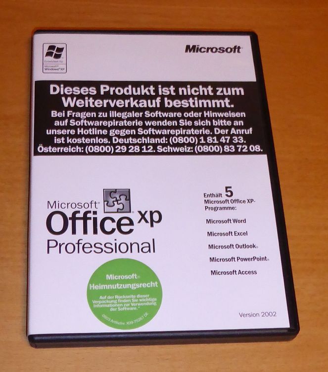 Microsoft Office XP Pro Word Excel Outlook Access PowerPoint (Gebraucht) in Spreitenbach für CHF ...