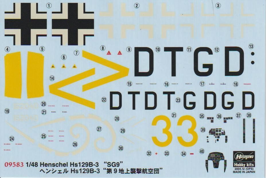 zu Henschel Hs 129 B-3: 7,5-cm-Kanone + Decals 1/48 (Neu (gemäss ...