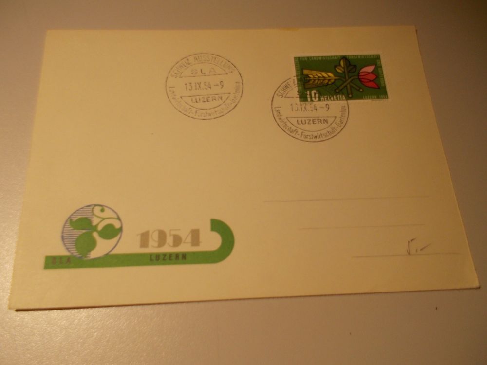 Sonderbrief SLA Luzern 1954, Sondermarke/-stempel (Gebraucht) in Niederwil AG für CHF 1 – mit ...