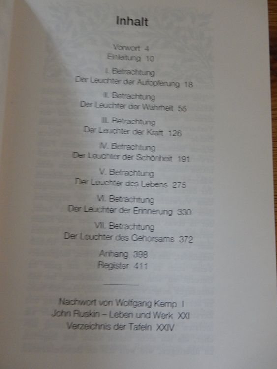 Buch: John Ruskin Die sieben Leuchter der Baukunst Harenberg (Gebraucht) in Jona für CHF 7.9 ...