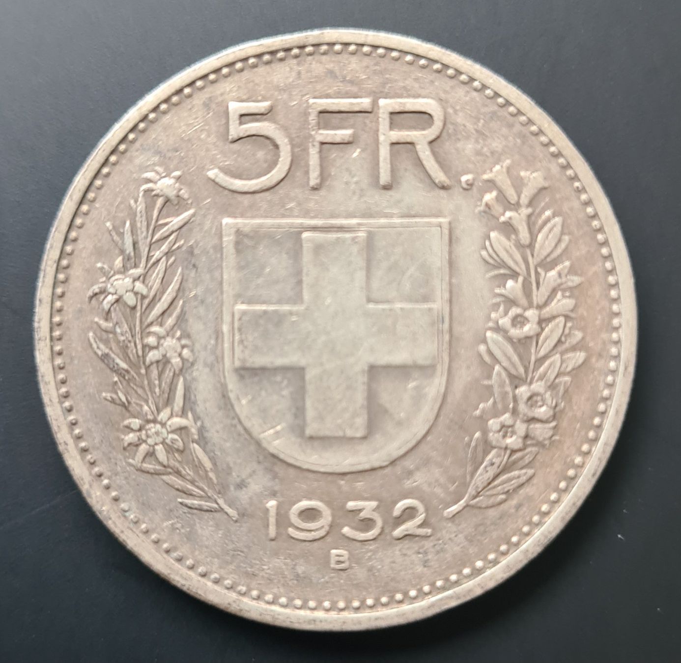 5 Franken 1932 B silber Münze Schweiz CH argent Silver Coin (Gebraucht) in Steffisburg für CHF ...
