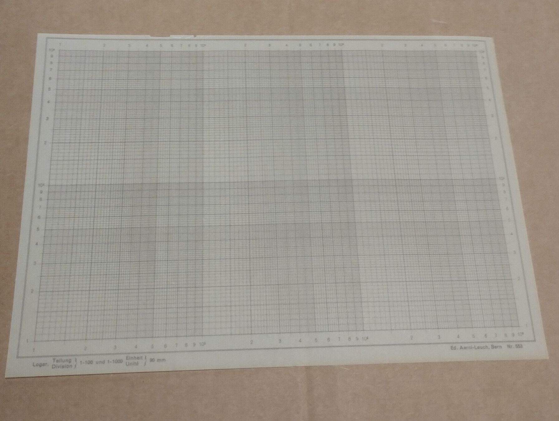 Logarithmenpapier (Einfach & Doppelt logarithmisch) Vintage (Neu ...