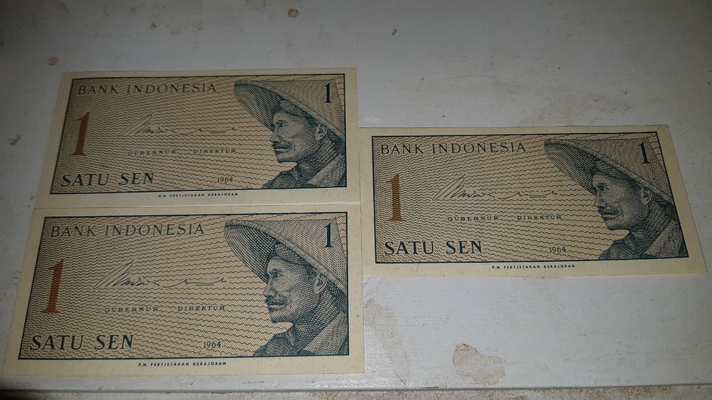 3x 1 Satu Sen Bank Indonesia 1964 | Kaufen auf Ricardo