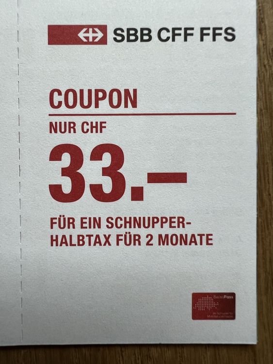 SBB 2 Months Half-Fare Card | Kaufen auf Ricardo