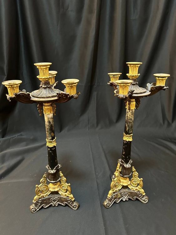 Paar Massive Louis XVI Kandelaber aus Bronze, 48 cm hoch (Gebraucht) in ...