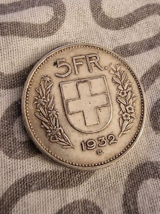 5Fr. Silbermünze Jahrgang 1932 (Gebraucht) in Buchs AG für CHF 8 – mit Lieferung auf Ricardo kaufen