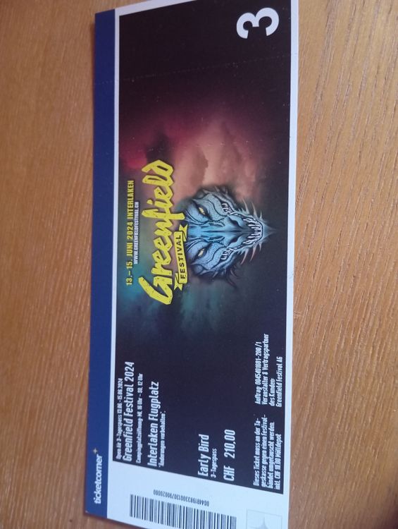 GREENFIELD TICKET WEEKENDPASS | Kaufen auf Ricardo