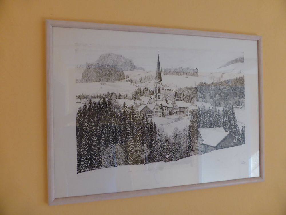 Litho Hundwil AR - Kojiro Matsubayashi signiert & gerahmt (Neu (gemäss Beschreibung)) in ...