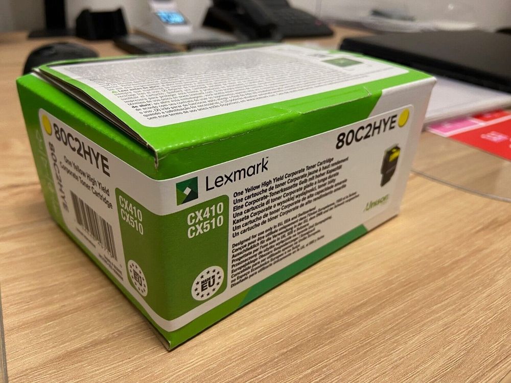 Lexmark CX410, CX510 yellow Toner, 80C2HYE, 80C2HY0, 802HY (Neu und ...