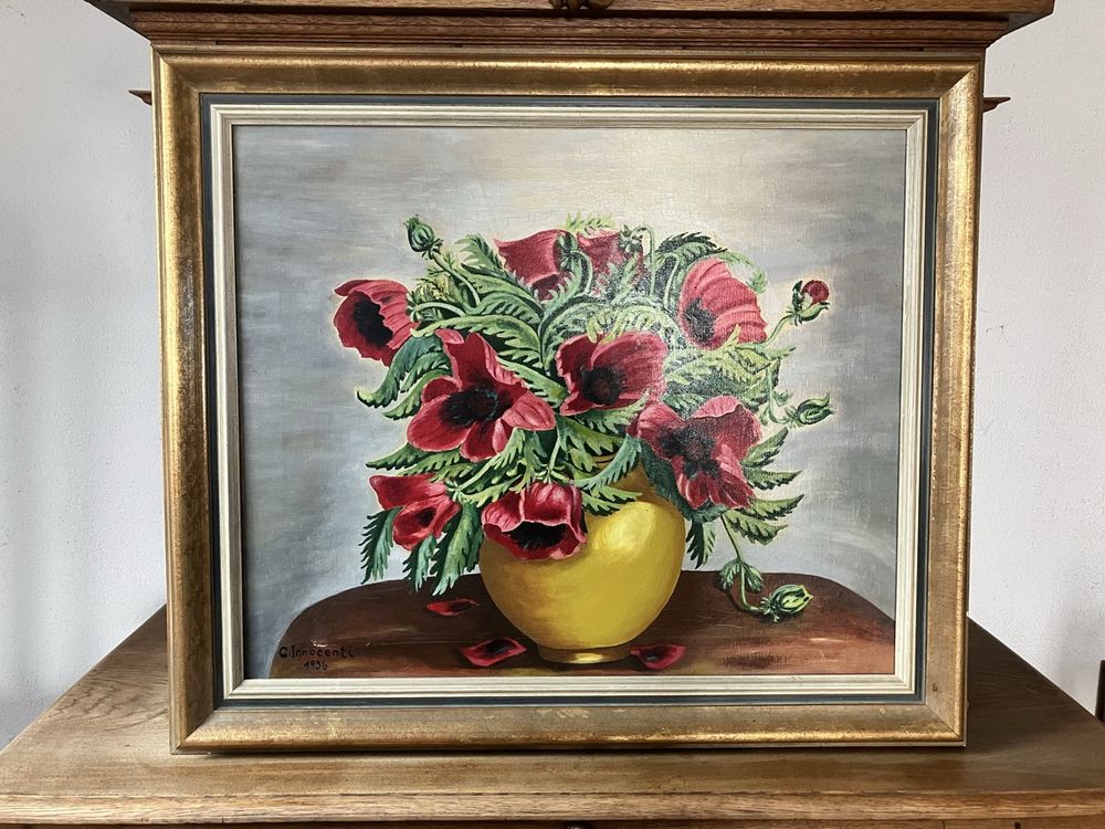 Ölgemälde Mohnblumen C.Innocenti 1936 gerahmt (Gebraucht) in Dottikon für CHF 240 – nur Abholung ...