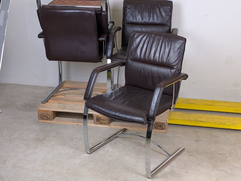 4 Sitag Stühle Freischwinger Leder schwer (Gebraucht) in Winterthur für CHF 240 – nur Abholung ...