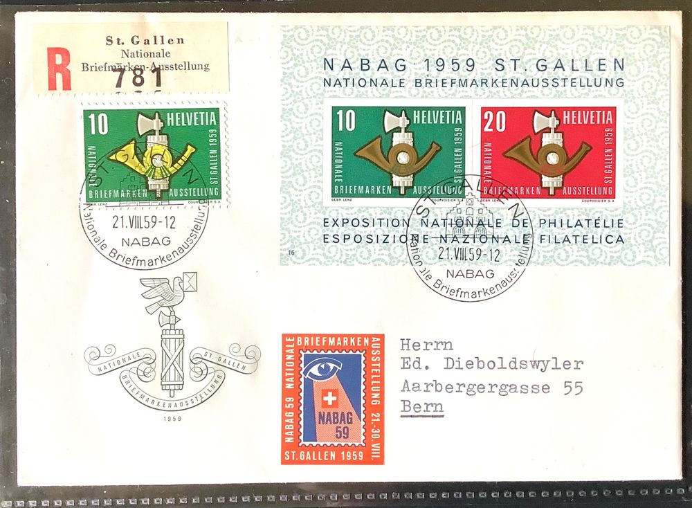 1959 NABAG Block auf R- Brief mit Vignette | Kaufen auf Ricardo