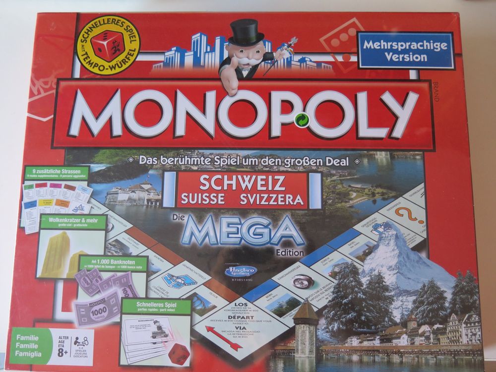 Mega Monopoly Schweiz m.Tempo-Würfel mehrsprachig OVP | Kaufen auf Ricardo